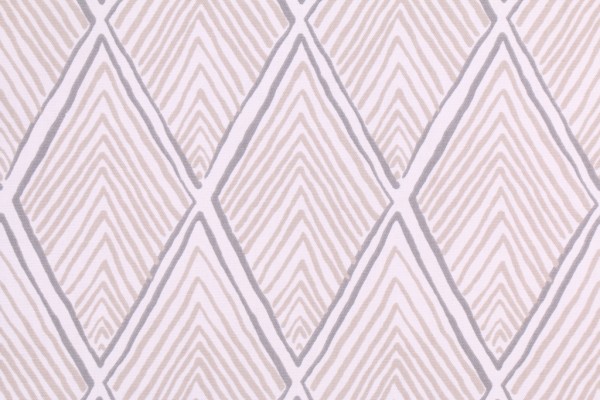 Robert Allen Rhombi Forms Printed Cotton Drapery Fabric in Linen