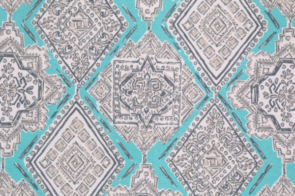 Premier Prints Milan Printed Polyester Outdoor Fabric in Ocean
