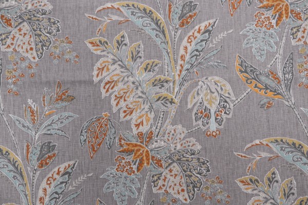 Echo Ishana Printed Linen Drapery Fabric in Turmeric for Kravet