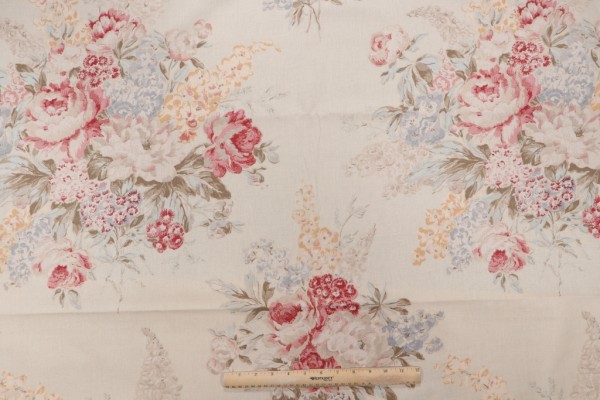 3.13 Yards Ralph Lauren Angela Floral Printed Cotton Drapery Fabric in ...