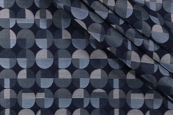 Sunbrella Block Dots Woven Solution Dyed Acrylic Outdoor Fabric In Navy
