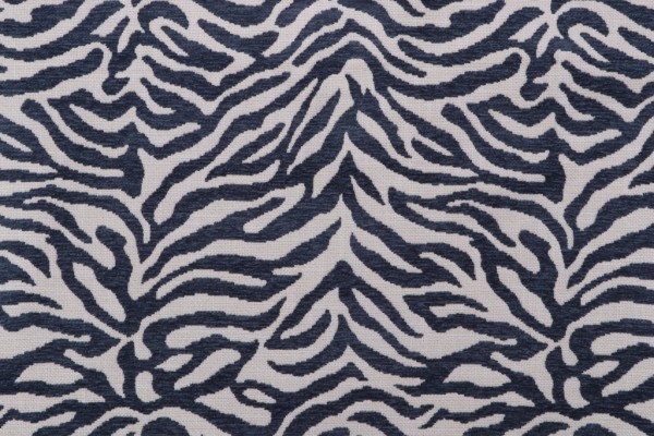 7.5 Yards Animal Stripe Chenille Upholstery Fabric in navy