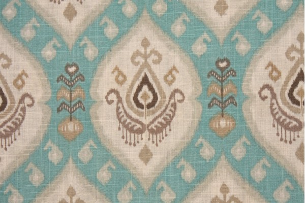 Mill Creek Katandra - Cliffside Printed Linen Blend Drapery Fabric in Spa